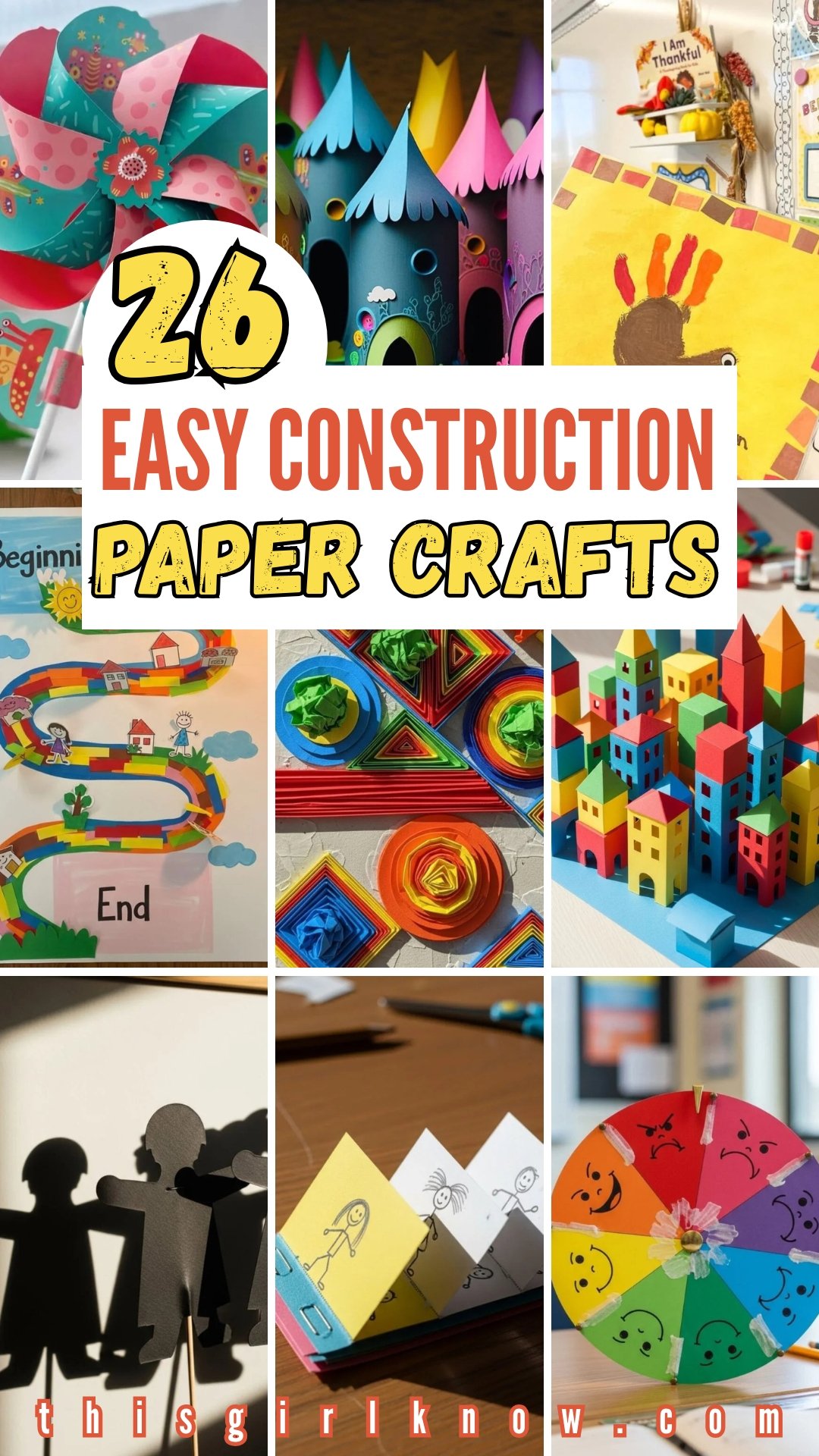 26 Construction Paper Crafts Ideas for Kids 2026 – This Girl Know